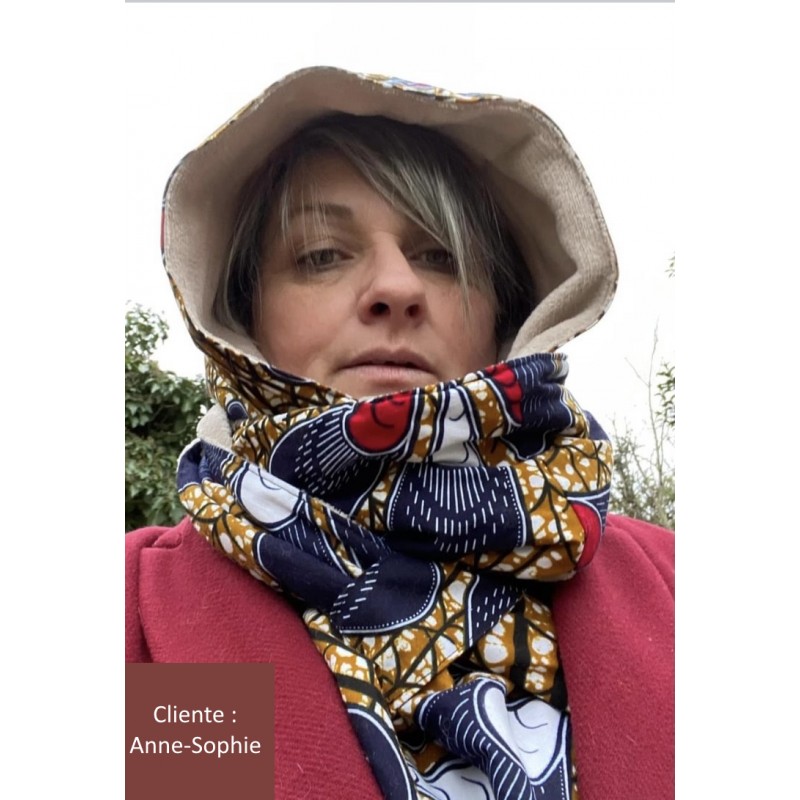 Coudre une écharpe à capuche - Echarpe Boréal - Mon labo couture