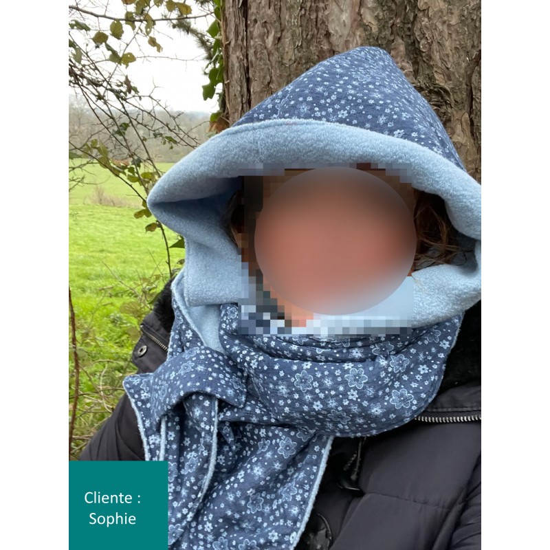 Coudre une écharpe à capuche - Echarpe Boréal - Mon labo couture